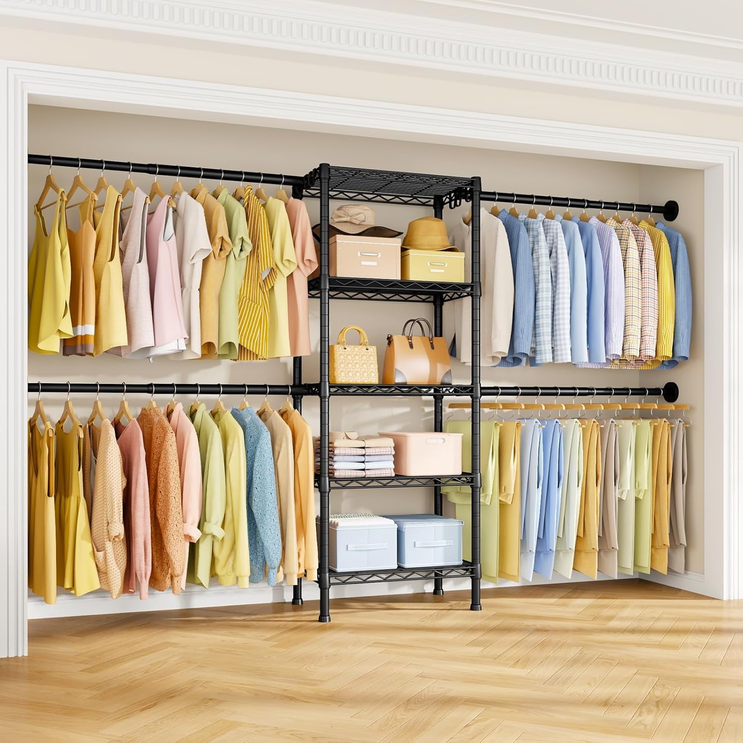 M2 Wall Mounted Closet System, Clothes Rack Mounted onto the Wall with ...