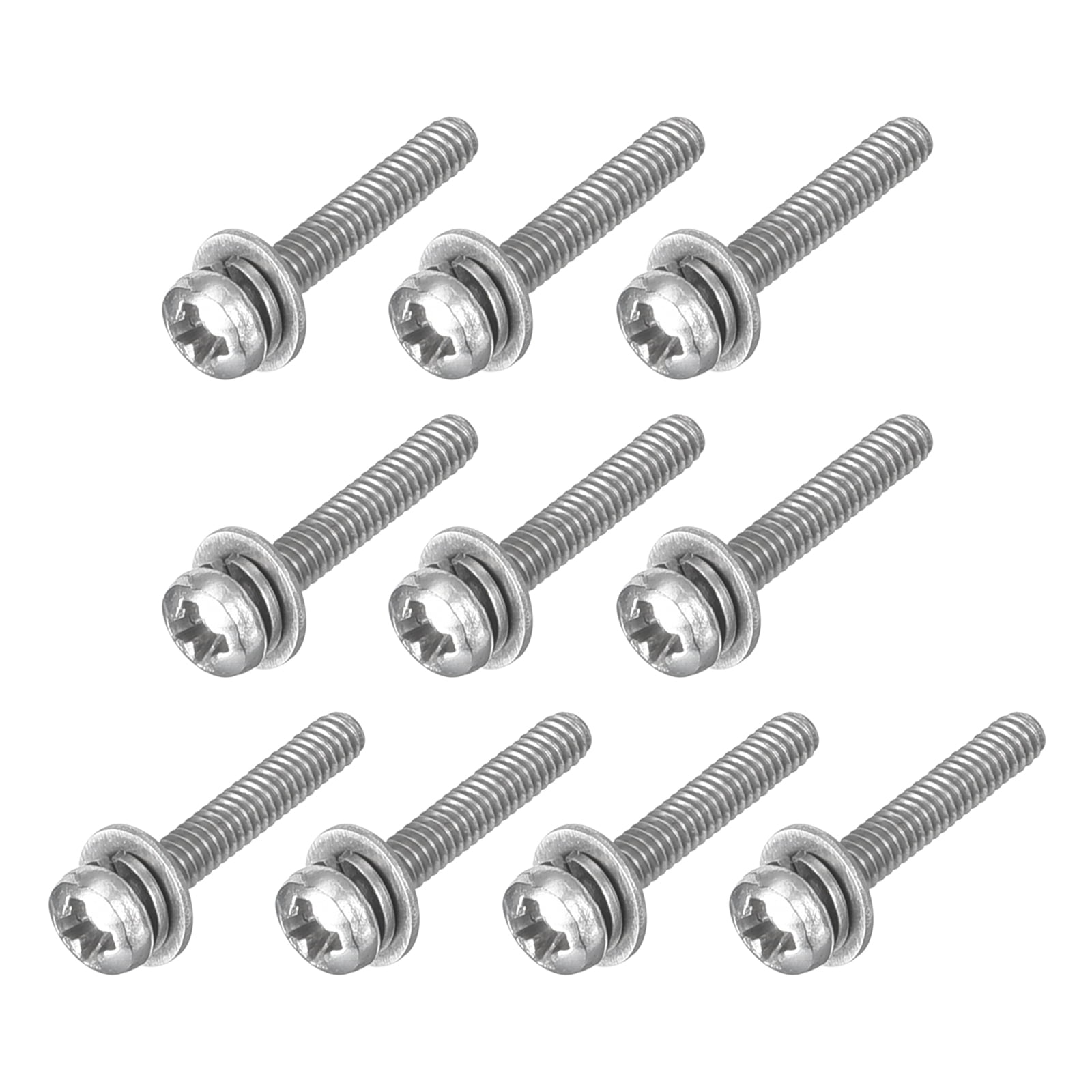 M2 x 12mm 304 Stainless Steel Phillips Pan Head Machine Screws Bolts ...