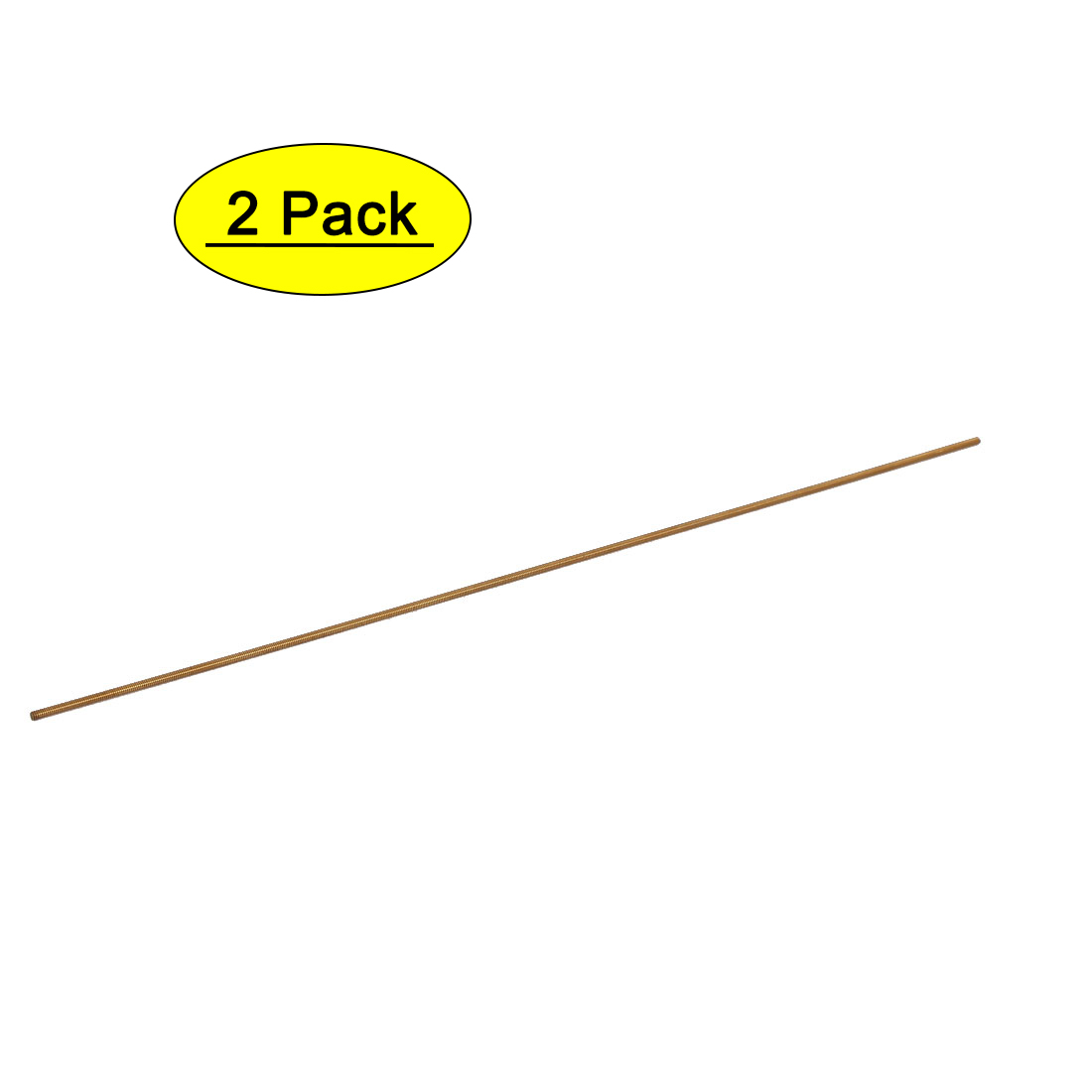 M2 x 250mm Male Threaded 0.4mm Pitch Full Thread Brass Rod Bar ...
