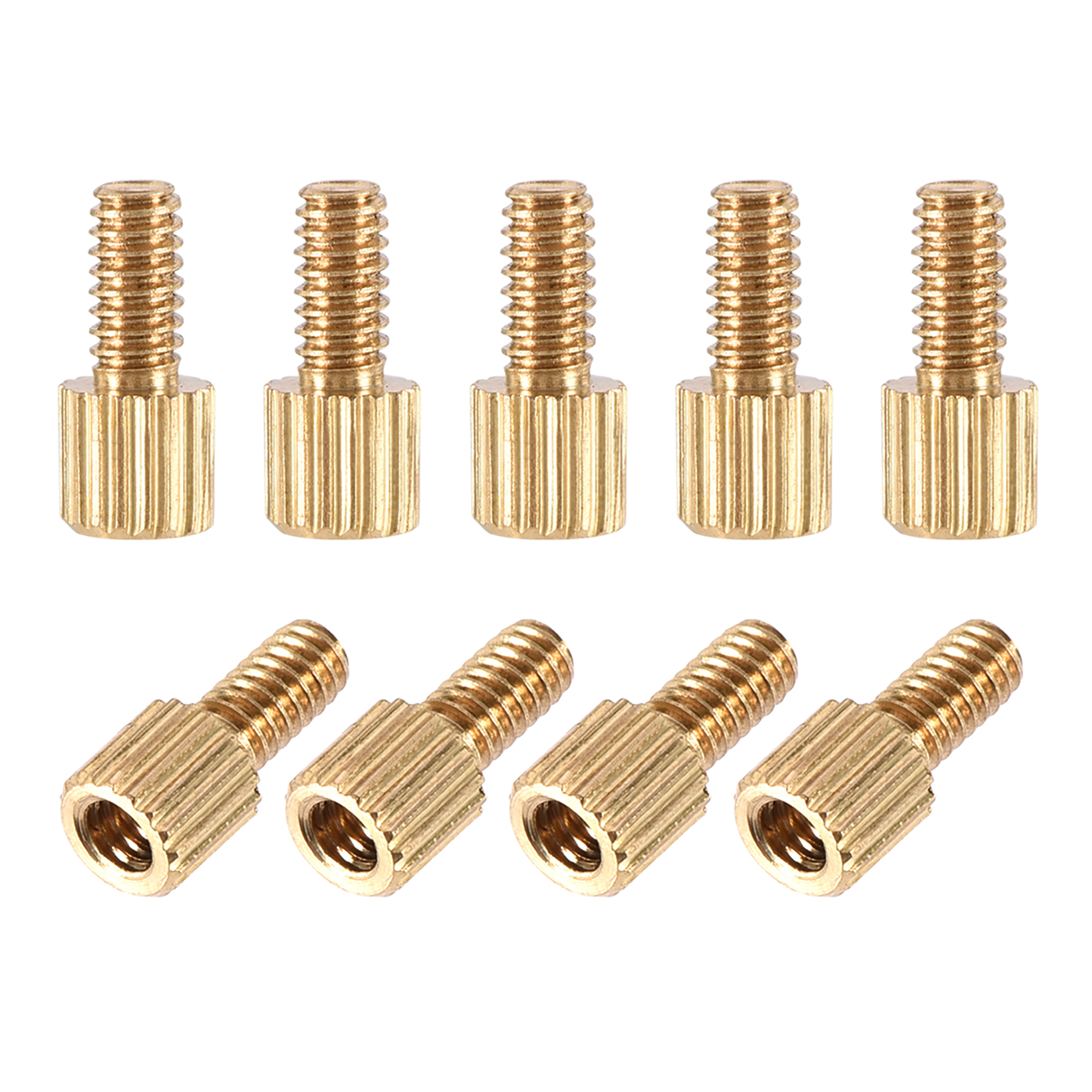 M2 x 3 mm + 4 mm Male to Female Cylinder Knurled Brass Spacer Standoff ...