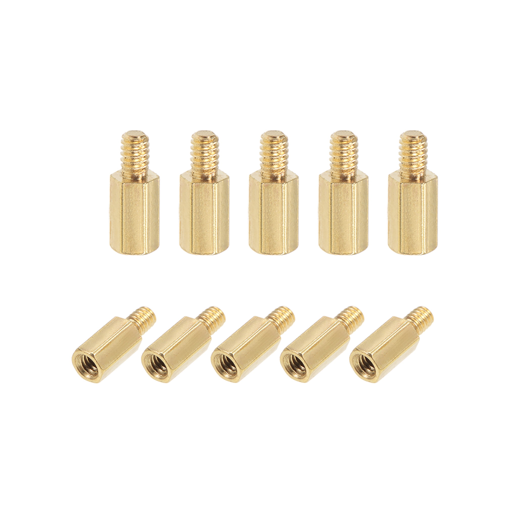 M2 x 5 mm + 3 mm Male to Female Hex Brass Spacer Standoff 10 Pcs ...