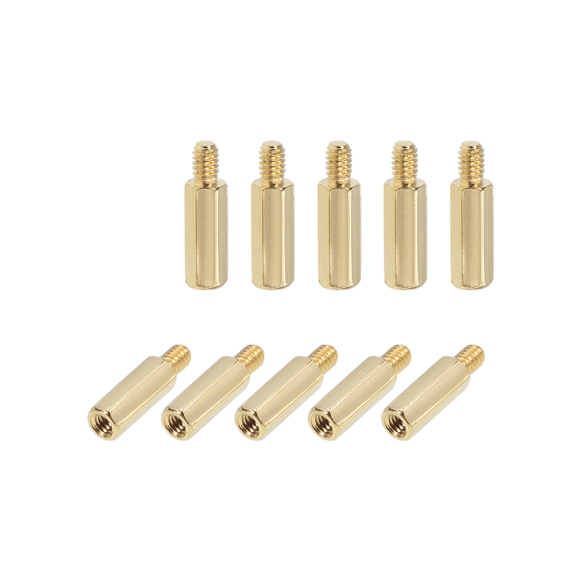 M2 x 8 mm + 3 mm Male to Female Hex Brass Spacer Standoff 50 Pcs ...