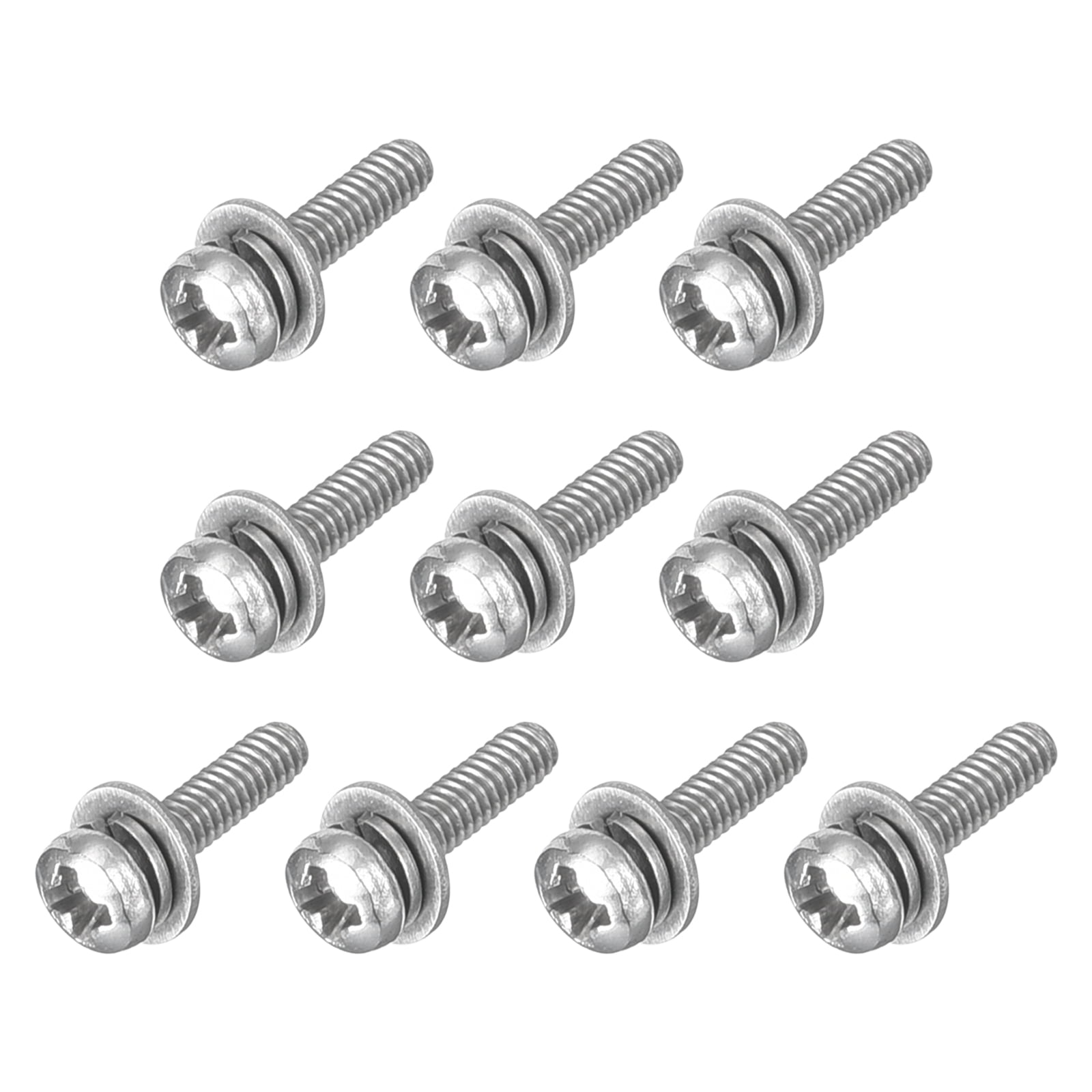 M2 x 8mm 304 Stainless Steel Phillips Pan Head Machine Screws Bolts ...