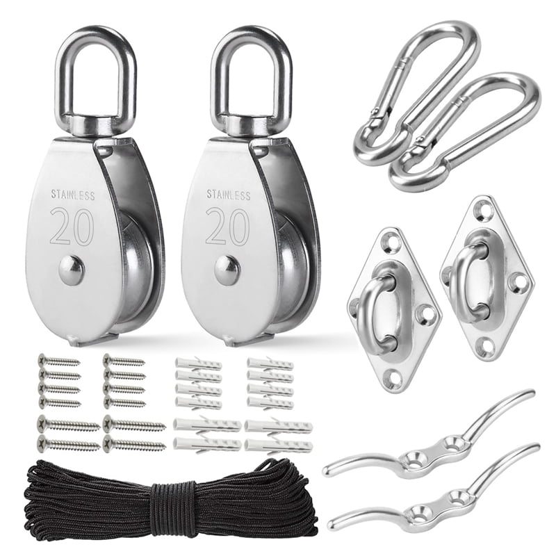 M20 Stainless Steel Pulley System Kit-Heavy-Duty Pulley Wheel, Pulley ...