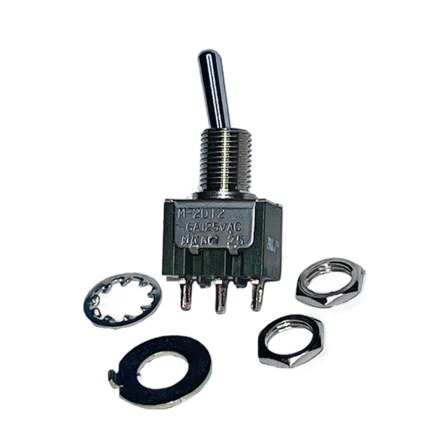 M2012SS1W01 Switch toggle, Switch, SPDT 6A 125V - 30VDC Panel Mount with Threads - Walmart.com