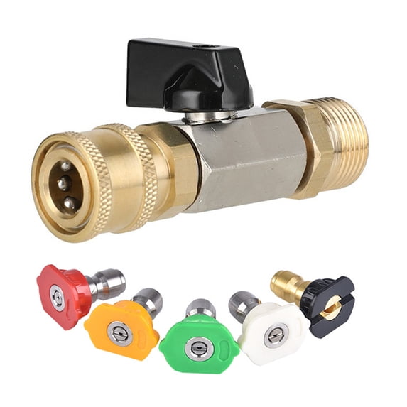 M22 14MM Adapter With Valves High Pressure Washer Hose Switches Water ...