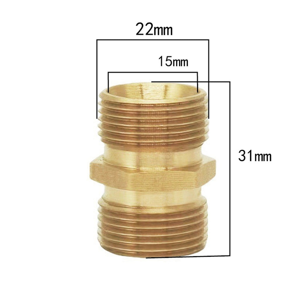 M22/14mm 15mm Hose Copper Connector Coupler Garden Pressure Washer Pipe ...