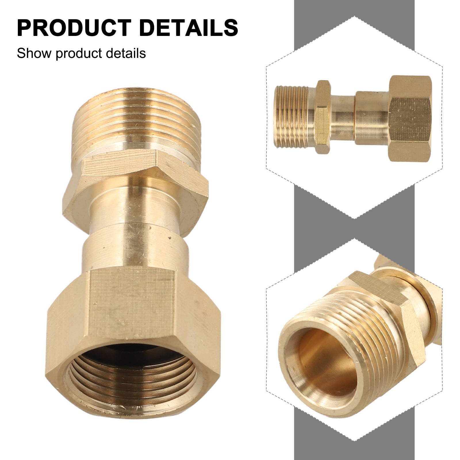 M22 14mm Anti-Twist Pressure Washer Hose Swivel Joint 3000 PSI Fitting ...