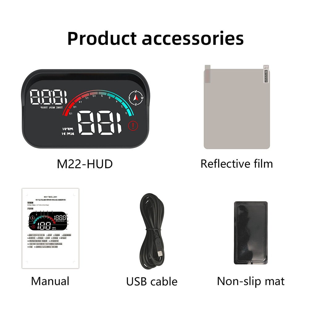 M22 Car Speedometer GPS HUD On-board Computer Smart Auto Windshield ...
