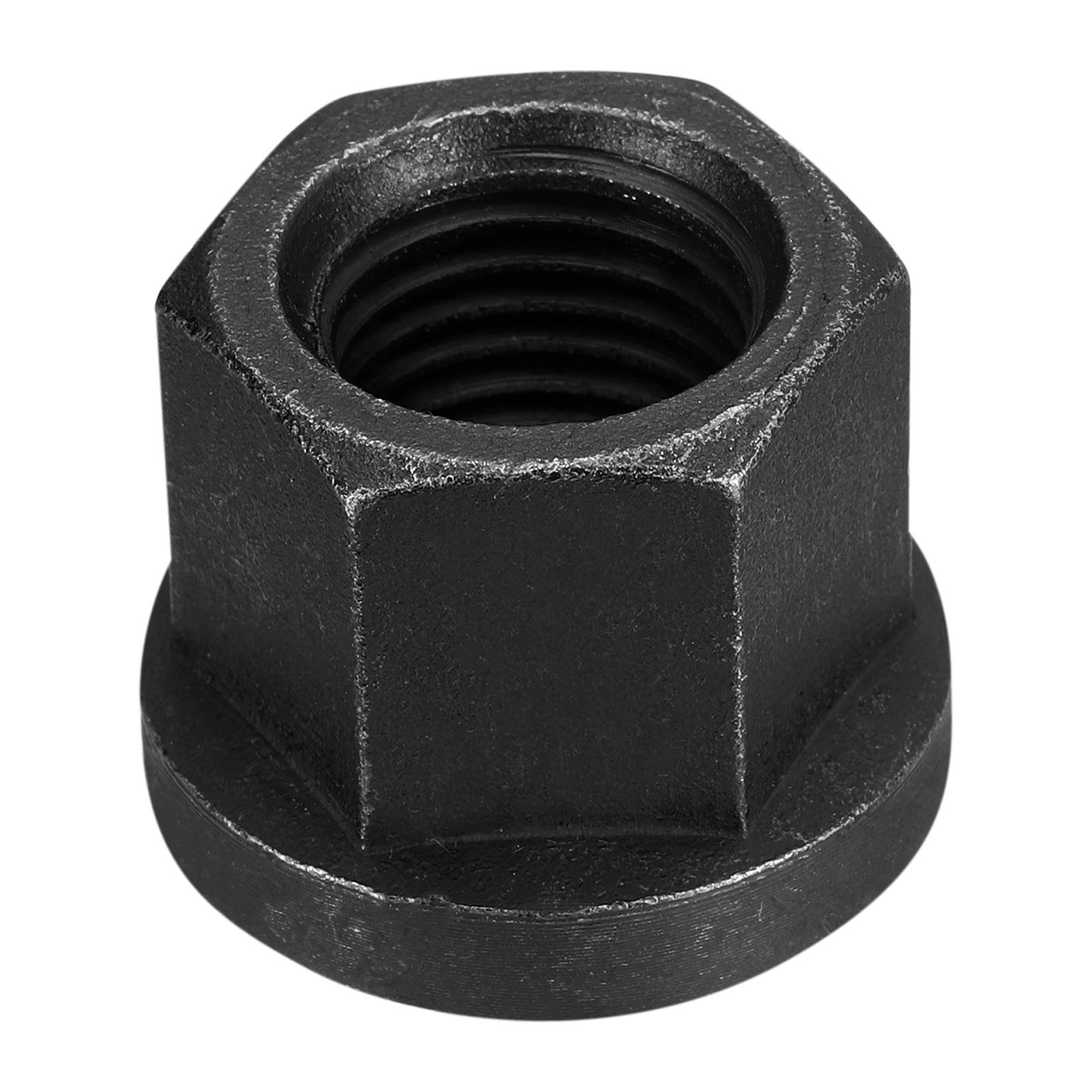 M22 Flange Hex Nut, 1 Pack Grade 10.9 Carbon Steel Black Oxide Finished ...