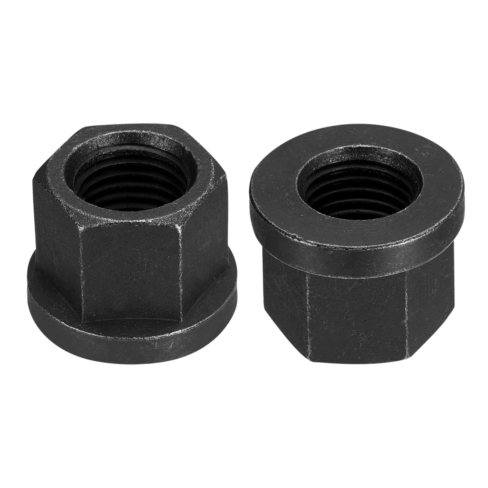 M22 Flange Hex Nuts, 2 Pack Grade 8.8 Carbon Steel Black Oxide Finished ...