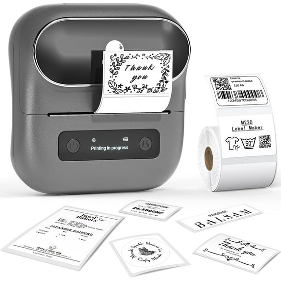 M220 Label Maker with 1 Roll of 50x50mm Transparent Thermal Labels ...