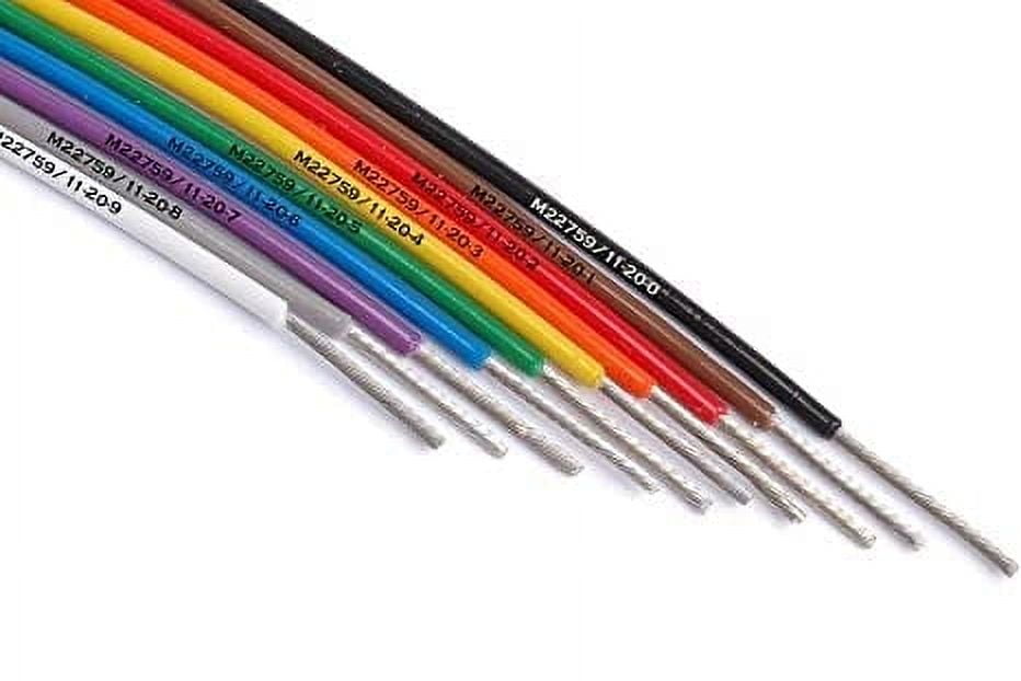 M22759/11-18 Mil-Spec Silver-Plated Super Hi-Temp 200°C Stranded Wire 18AWG Gauge (50FT ...