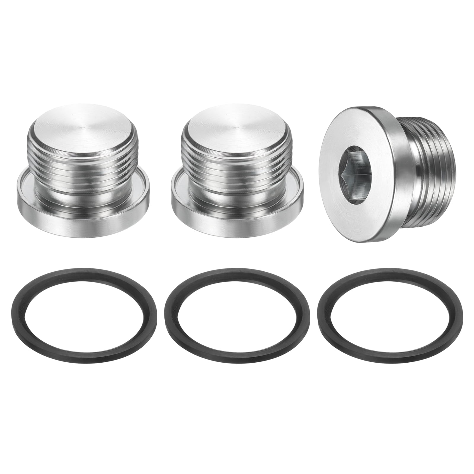 M24 x 2 Stainless Steel Pipe Plug 3 Pcs Metric Male Internal Hex Thread ...