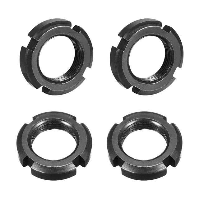 M24x1.5mm Retaining Four-Slot Slotted Round Nuts 4 Pcs - Walmart ...