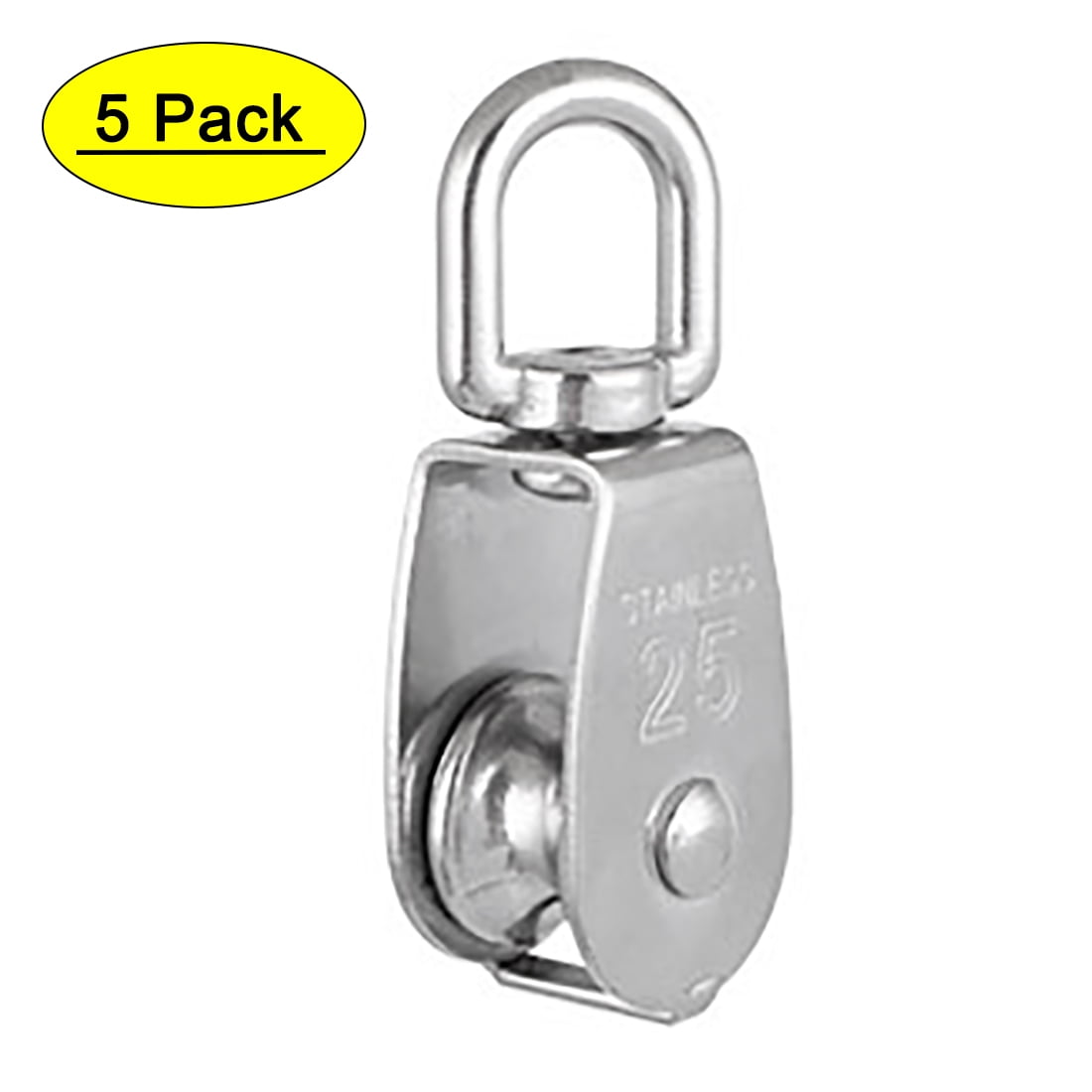 M25 304 Stainless Steel Single Wheel Swivel Snatch Pulley Block 5 Pcs ...