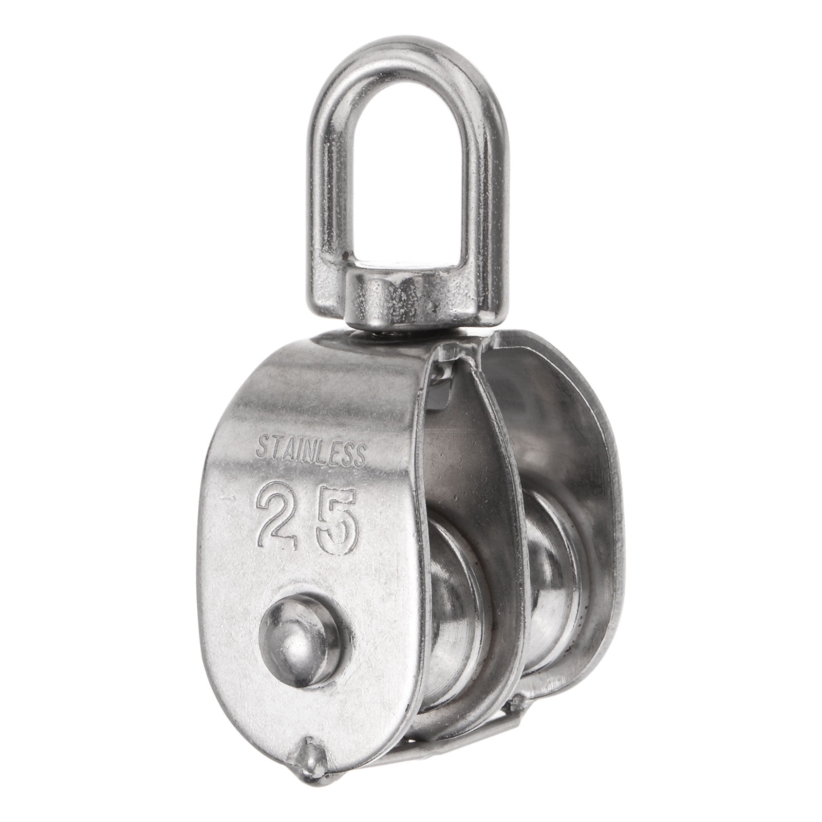 M25 Double Pulley Block, Stainless Steel Swivel Rigging Lifting Wheel ...