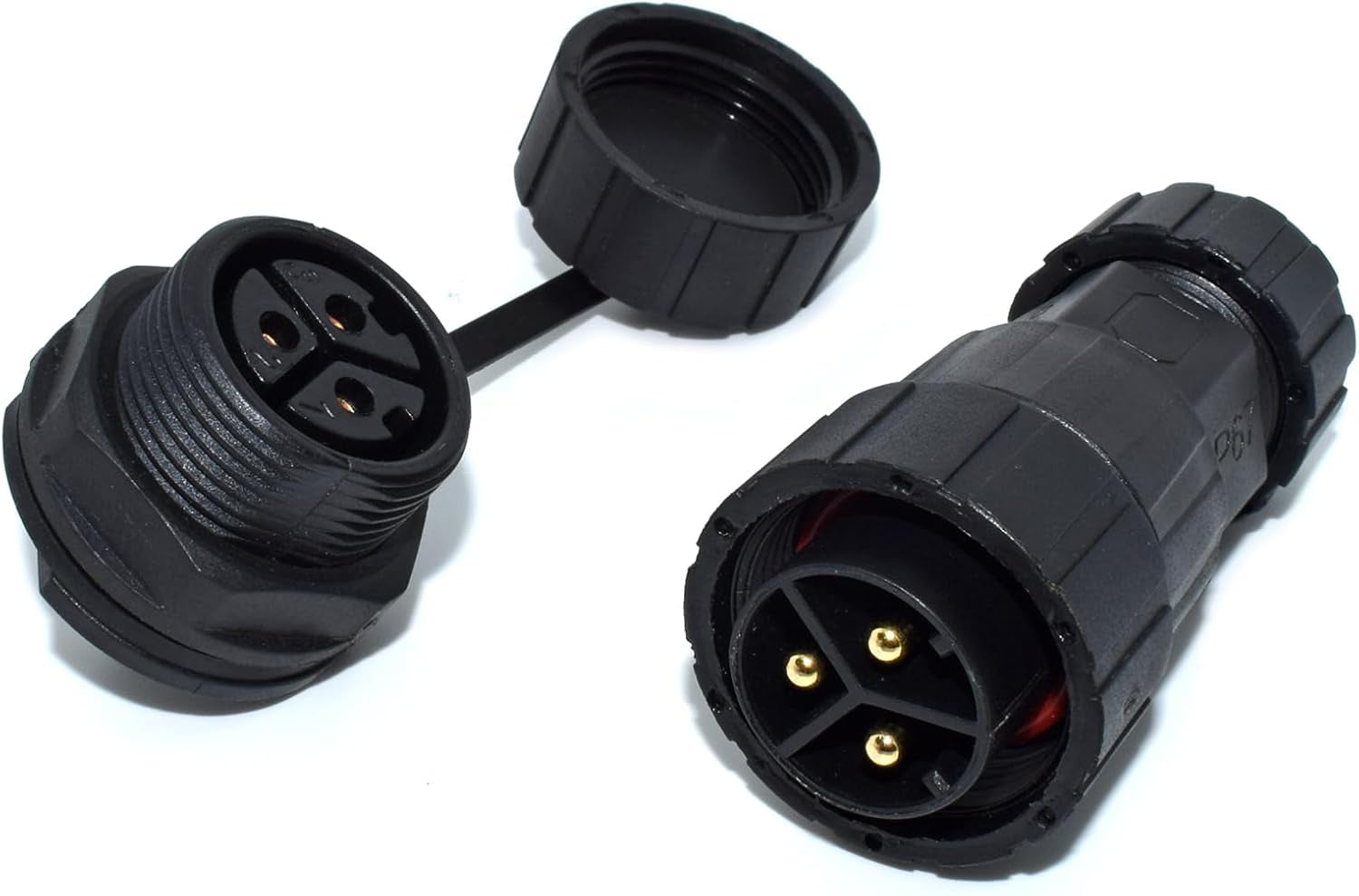 M25 Weld 3 Pin Male and Female Panel Mount Connector with Cap Outdoor ...