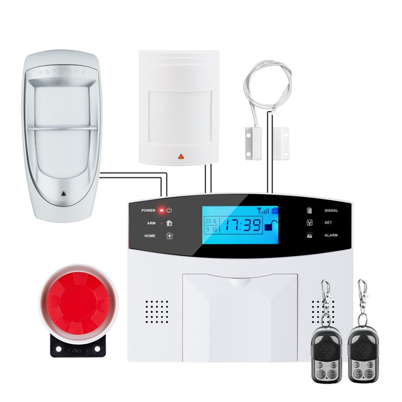 M2B Wired & Wireless GSM Home Burglar Security Alarm System Support G2B ...