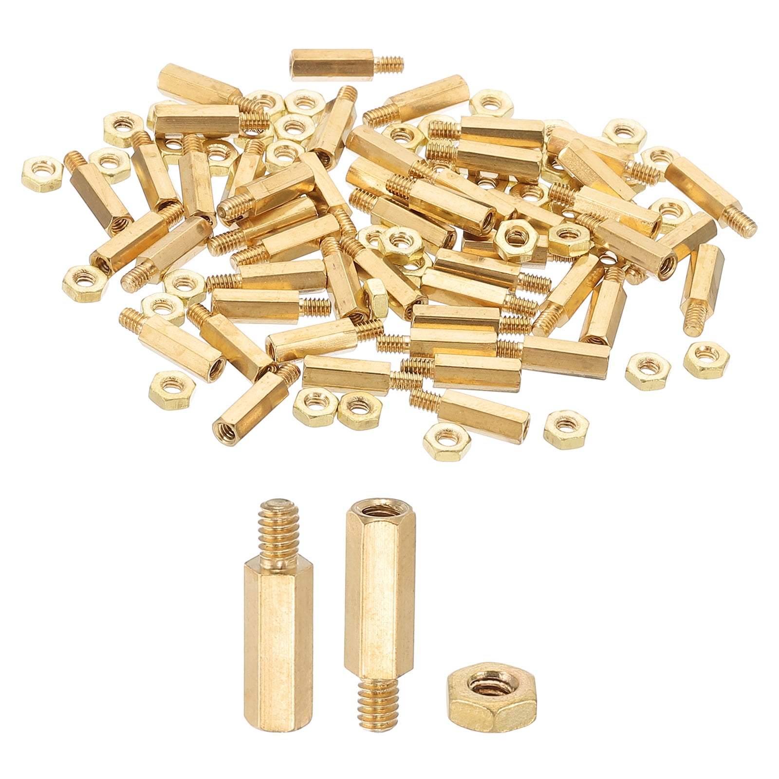 M2X12mm+3mm Standoff Screws, 100Pcs Male to Female Hex Brass PCB ...