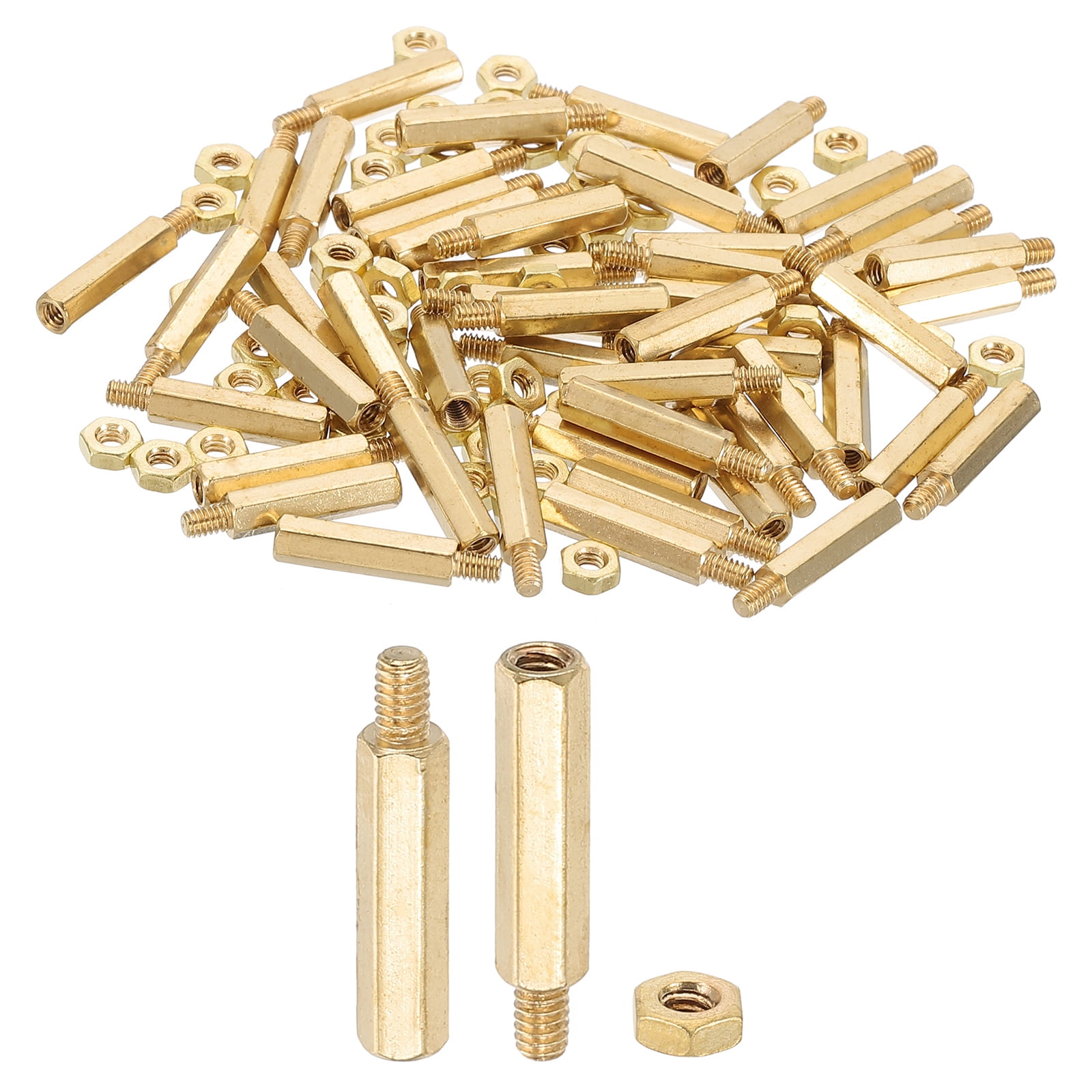 M2X14mm+3mm Standoff Screws, 100Pcs Male to Female Hex Brass PCB ...