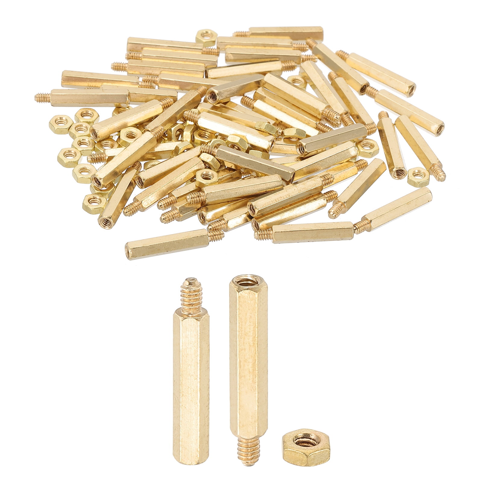 M2X16mm+3mm Standoff Screws, 100Pcs Male to Female Hex Brass PCB ...