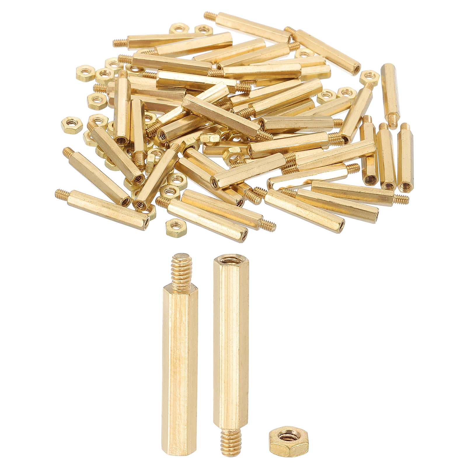 M2X18mm+3mm Standoff Screws, 100Pcs Male to Female Hex Brass PCB ...