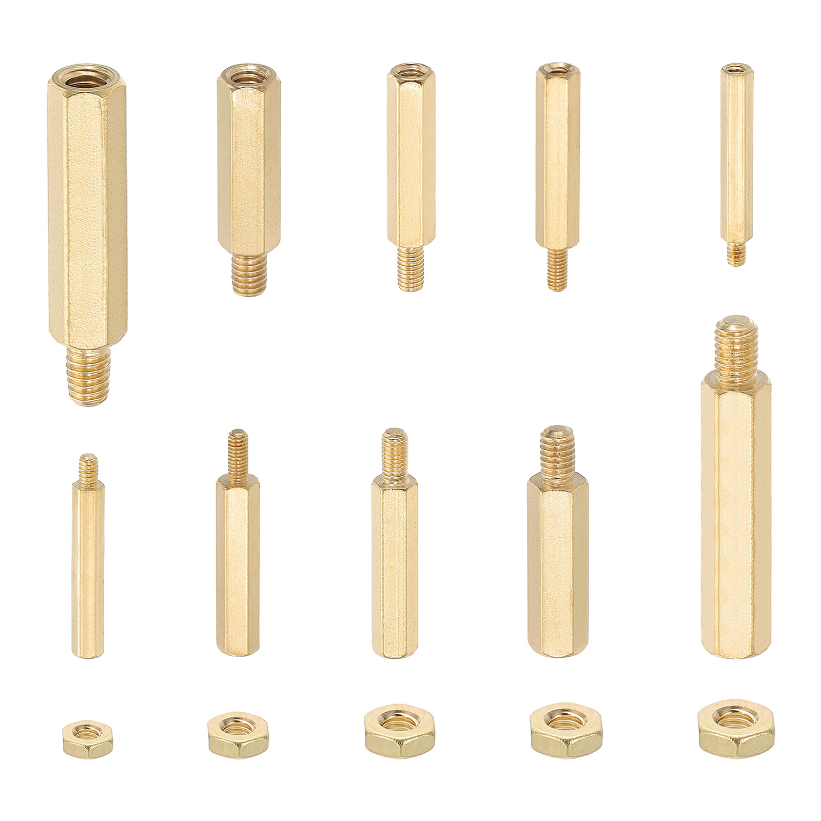 M2X2mm+3mm Standoff Screws, 100Pcs Male to Female Hex Brass PCB ...