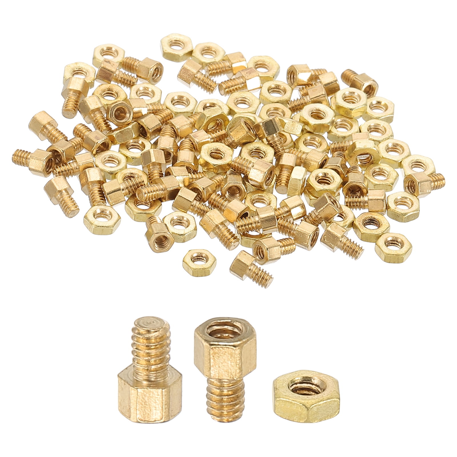 M2X4mm+3mm Standoff Screws, 100Pcs Male to Female Hex Brass PCB ...
