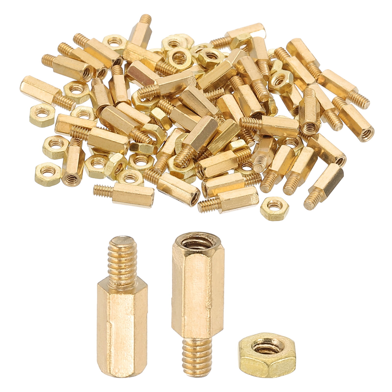 M2X8mm+3mm Standoff Screws, 100Pcs Male to Female Hex Brass PCB ...