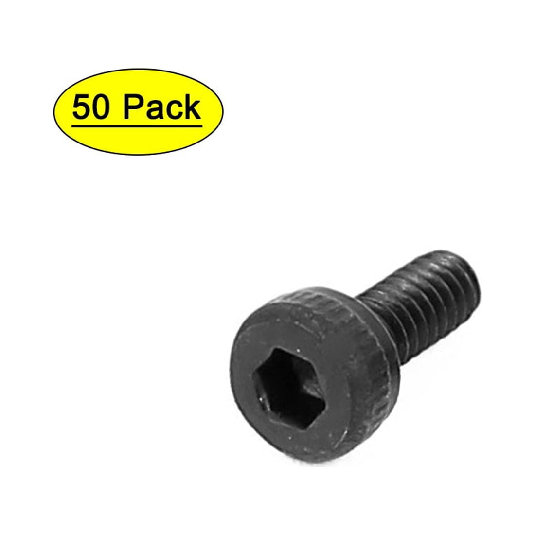 M2x5mm Alloy Steel Hex Socket Head Knurled Cap Screw Bolt Black 50pcs ...