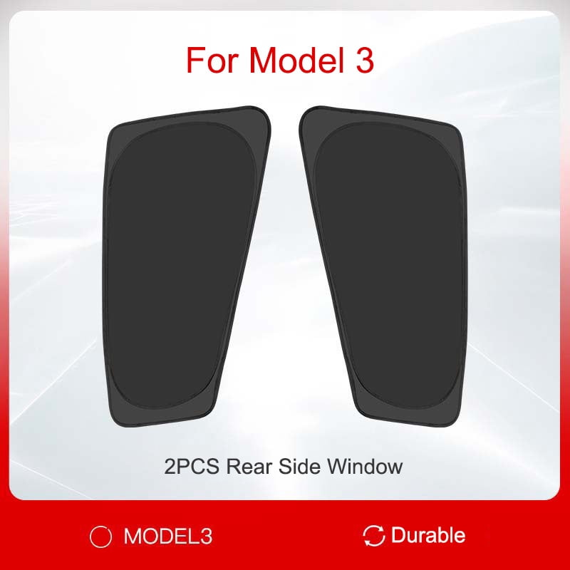 M3 2PCS Rear-For Tesla Model 3 2017-2022 Side Window Sunshade Privacy ...
