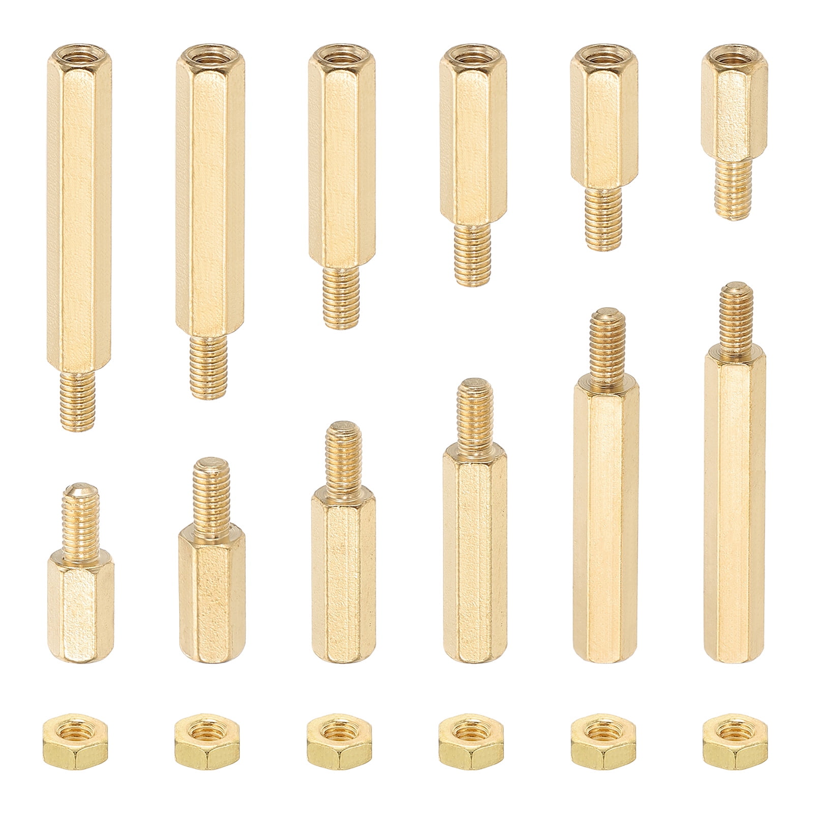 M3+6mm Standoff Screws, 120Pcs Male to Female Hex Brass PCB Standoff ...