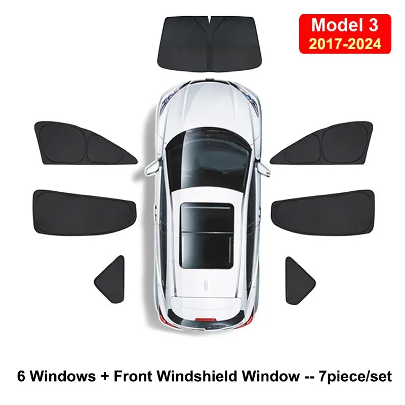 M3 7pcs Full set-For Tesla Model 3 Highland Glass Roof Protection Sun ...