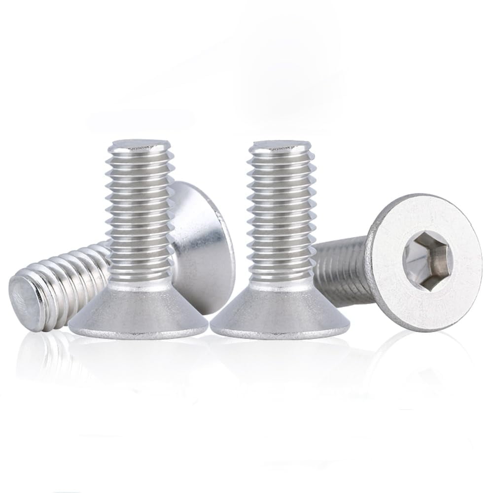 M3 8mm Flat Head Screws,M3-0.5x8mm Flat Head Sockt Cap Screw and Bolt,Stainless Steel ...