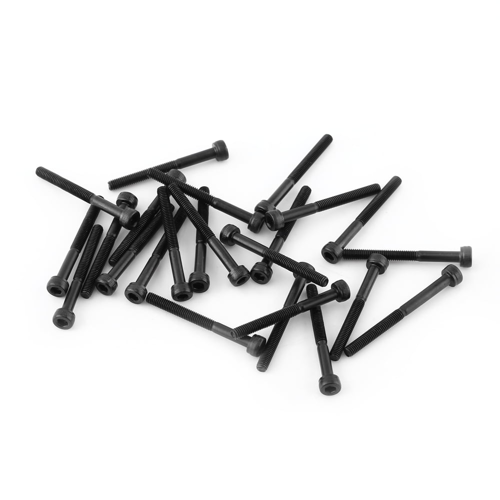 M3 Black Hex Socket Cap Head Screw Bolt Set (M3*30mm,Partially Threaded ...