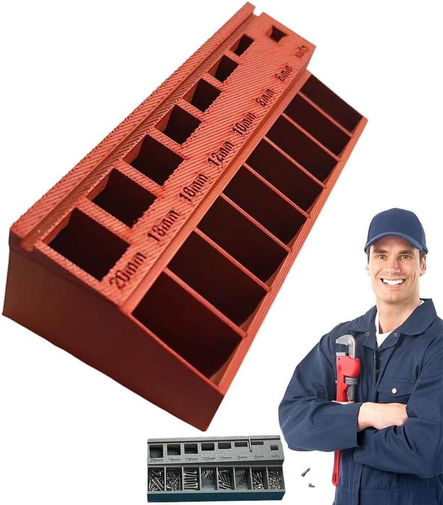 M3 Bolt Sorter, 3D Printing Bolt/Screw Length Sorter Tray with 7 ...
