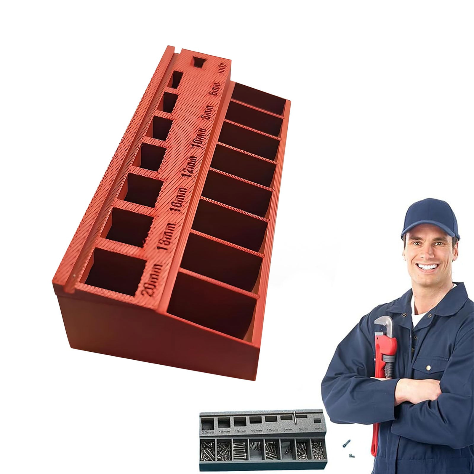 M3 Bolt Sorter, Bolt/Screw Length Sorter Tray with 7 Measuring Slots ...