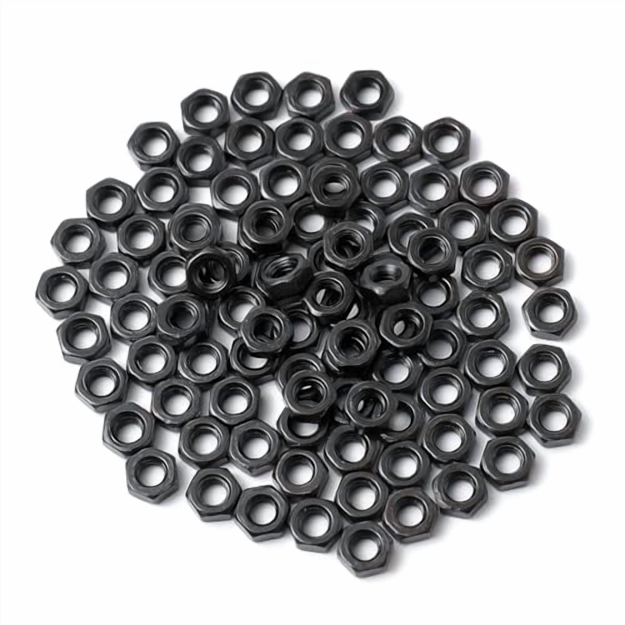 M3 Carbon Steel Grade 8 Hexagon Hex Nut Black Carbon Steel 200pcs ...