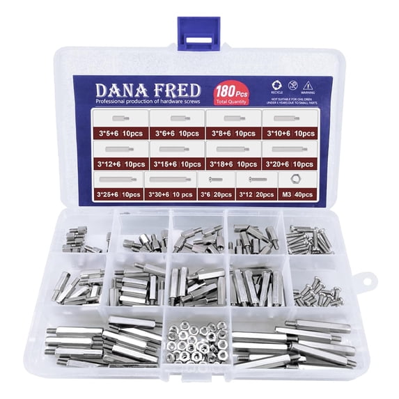 M3 Hex Carbon Steel Standoff,180 Pcs M3 Male Female Metric Thread Mount ...