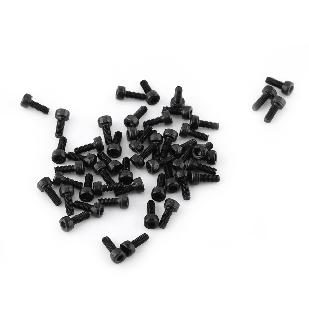 M3 Hex Socket Cap Head Screw Bolt Set, 50pcs Fully Threaded, Black, M3 ...