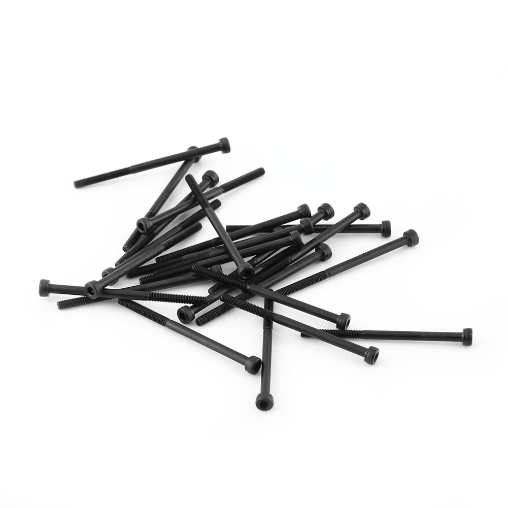 M3 Hex Socket Cap Head Screws, 129 Grade Carbon Steel, 24pcs, Partially ...