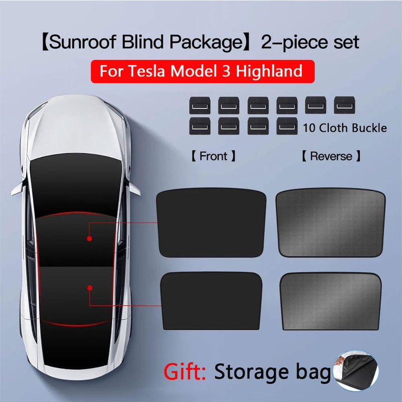 M3 Highland Black-Sunshade Sunroof For Tesla Model 3 highland Model Y ...