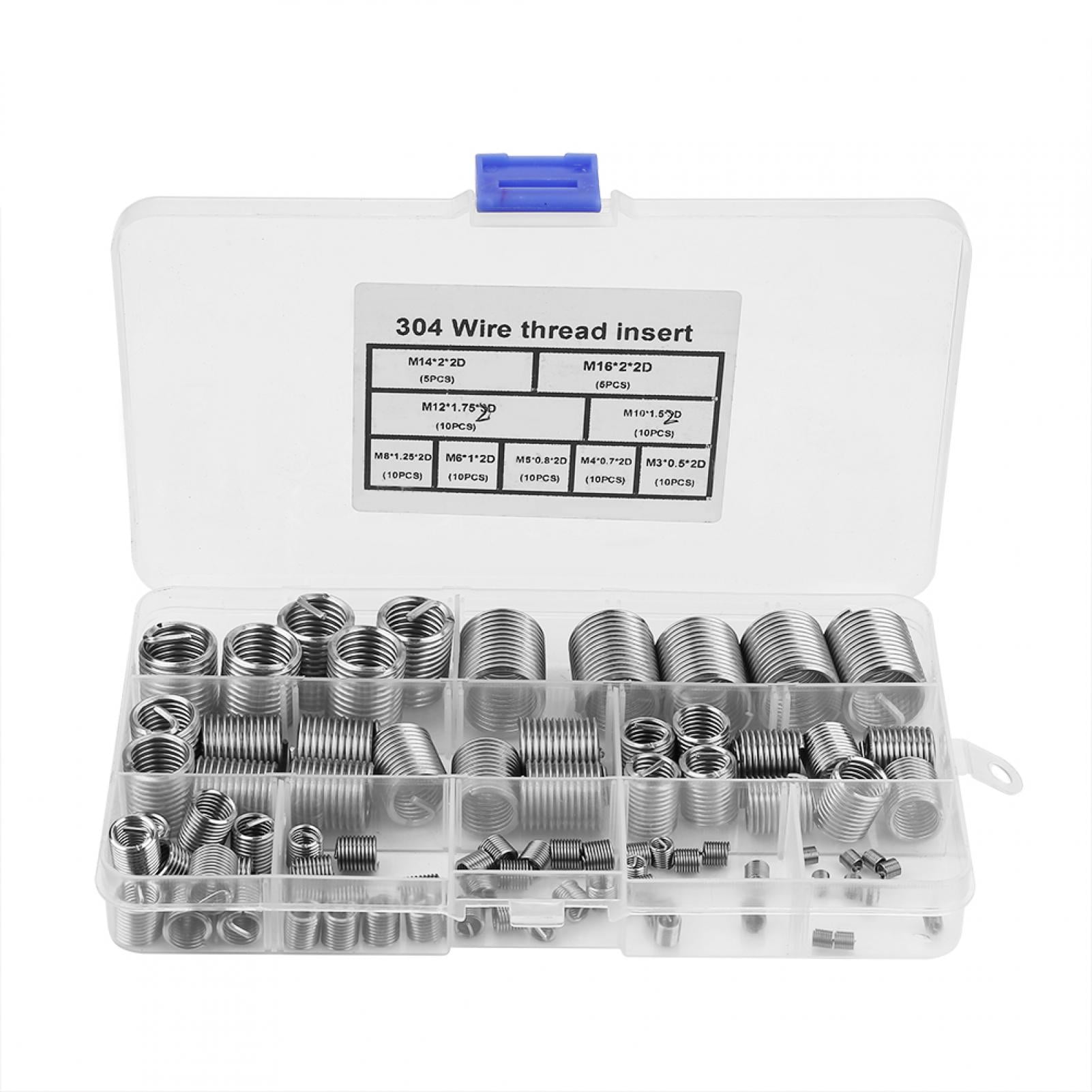 M3-M14 Coiled Wire Helical Screw Kit, 80 Pieces Stainless Steel SS304 ...