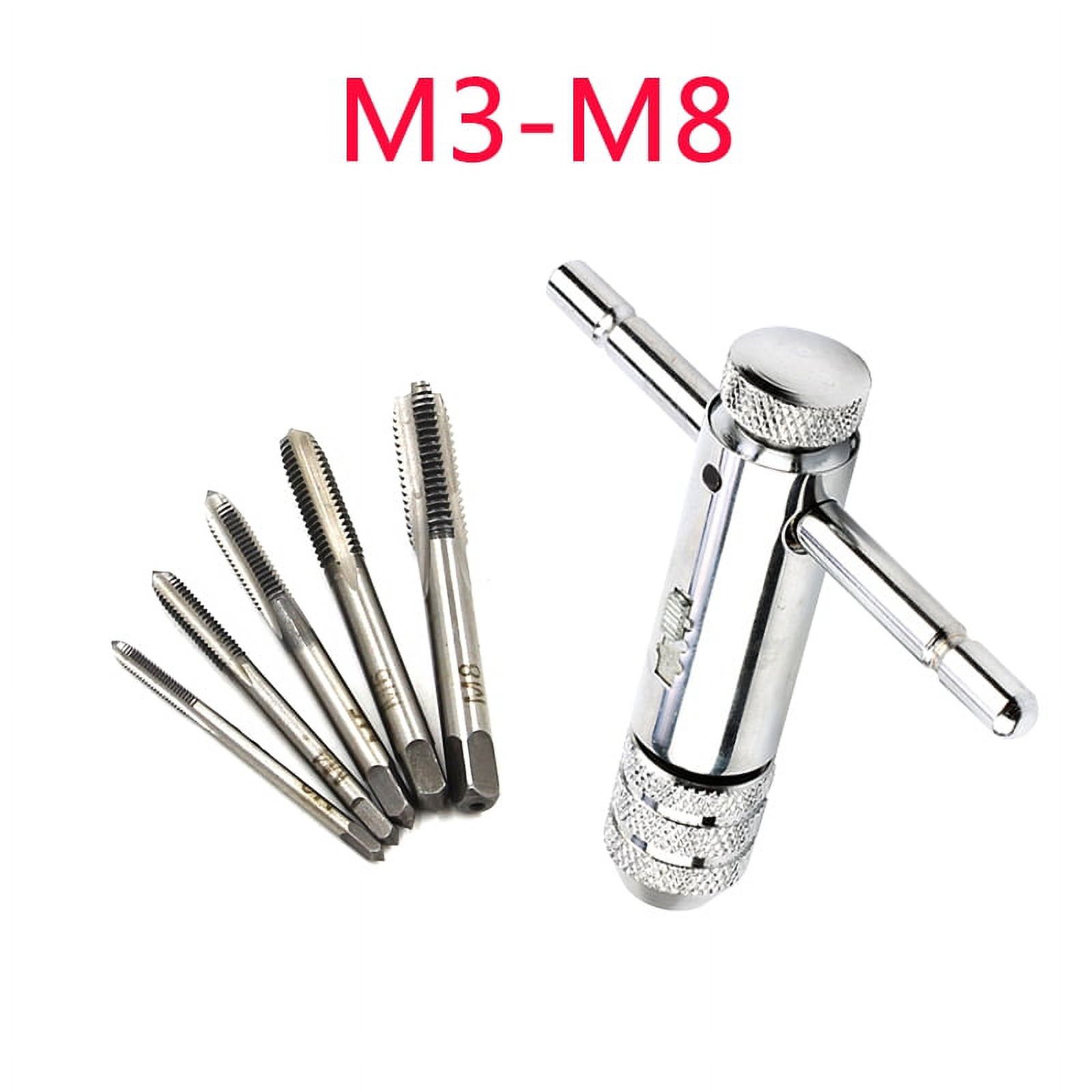 M3-M8 Adjustable Ratchet Wrench 5pc Hand Tap Tapping Forward and ...