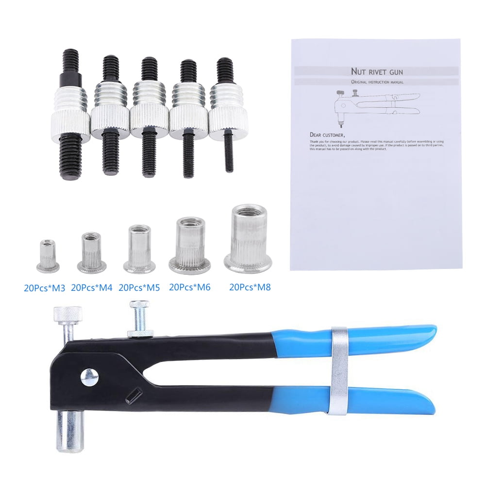 M3-M8 Rivet Nuts Threaded Insert and Rivet GunTool Rivnut Nutsert ...