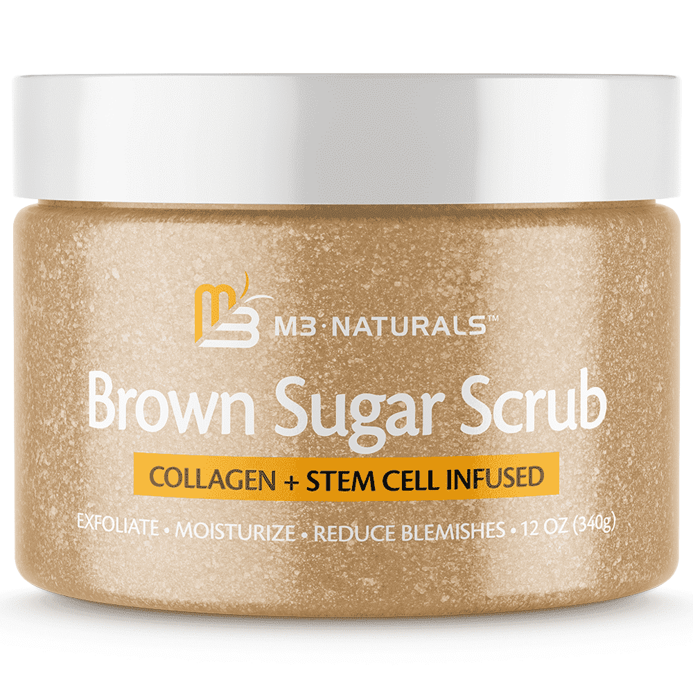 M3 Naturals Exfoliating Brown Sugar Body Scrub with Collagen Stem Cell ...
