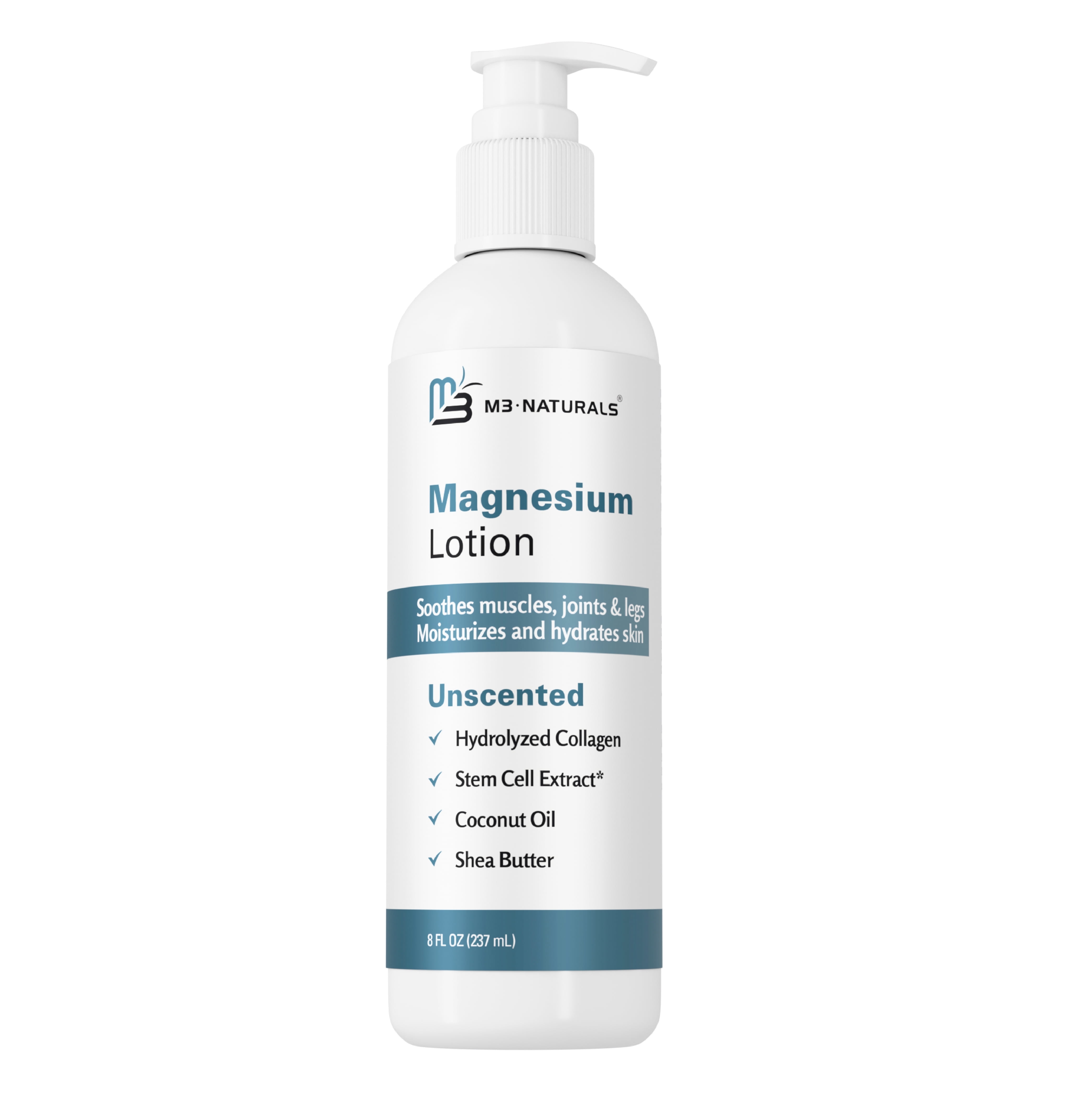 M3 Naturals Magnesium Lotion, 8 Fl Oz | Ease Muscle Cramps, Calm ...