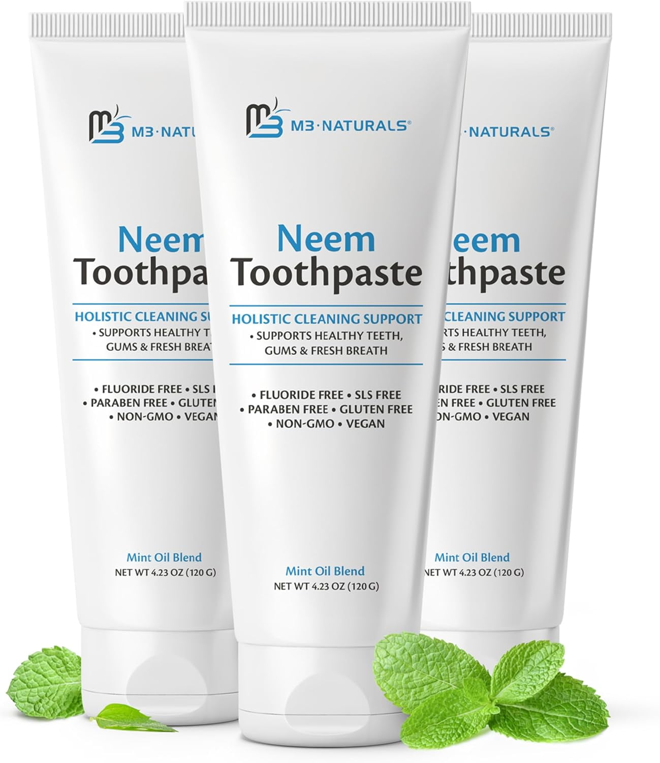 M3 Naturals Neem Toothpaste Organic Fluoride-Free with Mint | Herbal ...