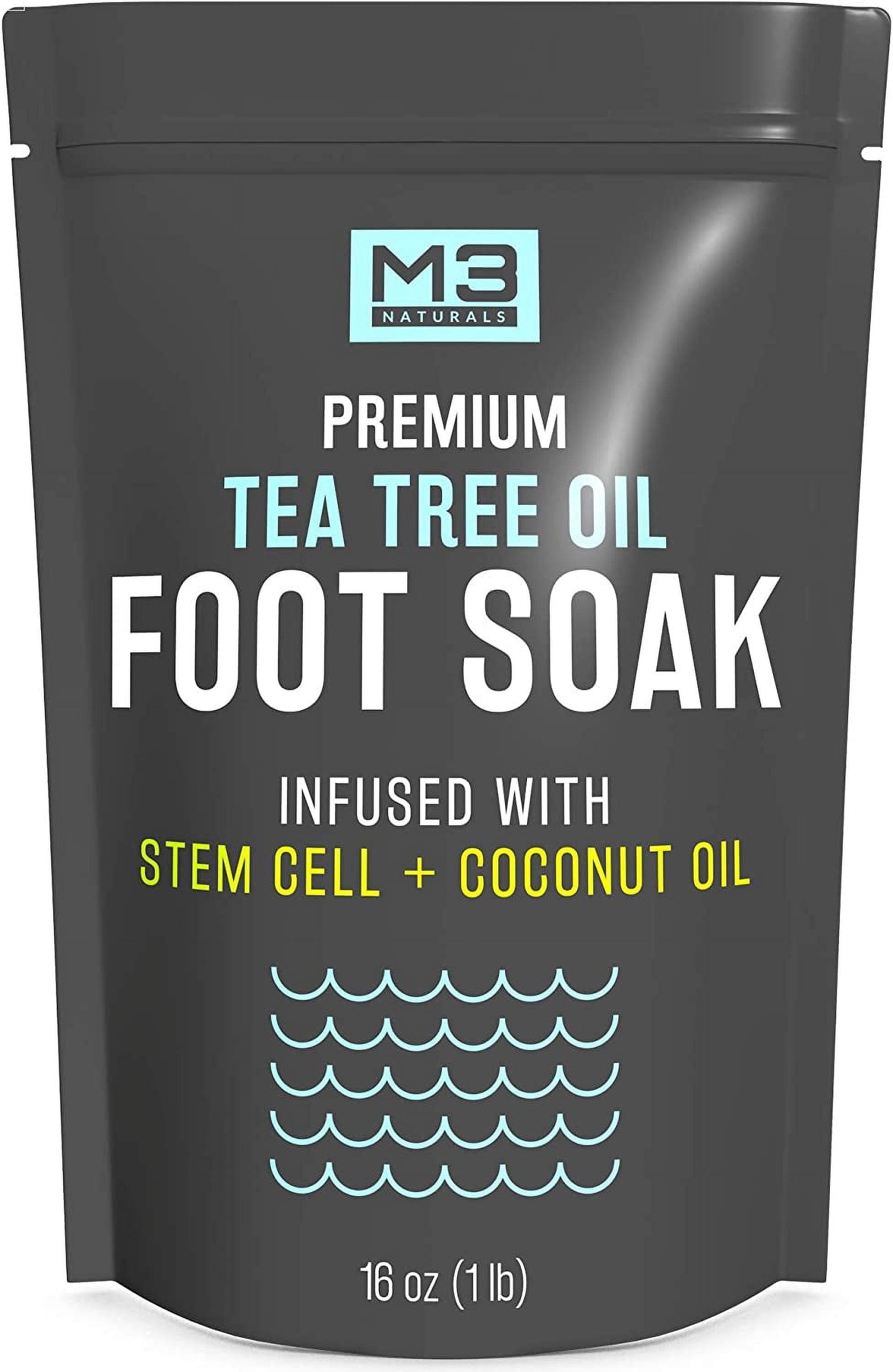 M3 Naturals Premium Tea Tree Oil Foot Soak | 16 oz (1 lb) Epsom Salt ...